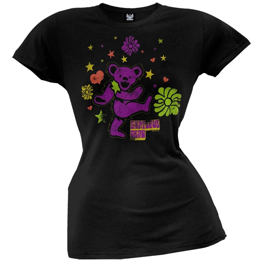 Grateful Dead - Purple Dancing Bear Juniors T-Shirt – Old Glory Grateful Dead - Purple Dancing Bear Juniors T-Shirt – Old Glory