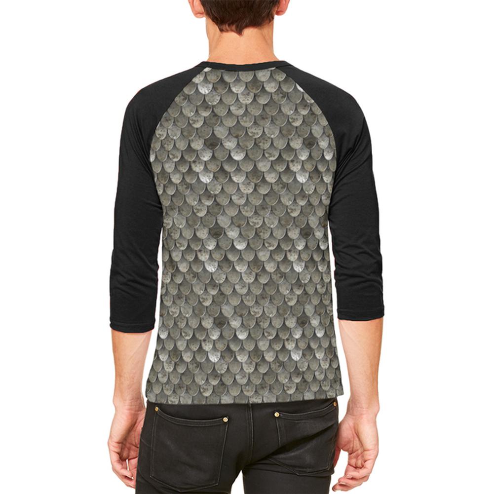 Halloween Steel Scale Mail Armor Costume Mens Raglan T Shirt – Old Glory