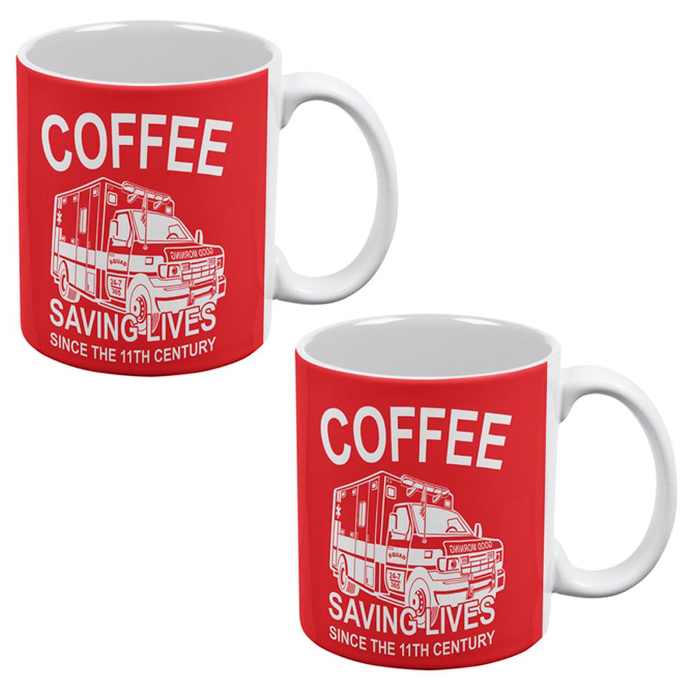 Coffee Ambulance Saving Lives All Over Coffee Mug Set of 2 – Old Glory