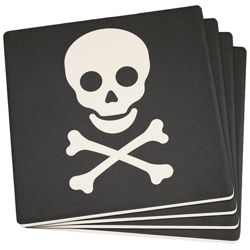 Skull and Crossbones Set of 4 Square Sandstone Coasters – Old Glory