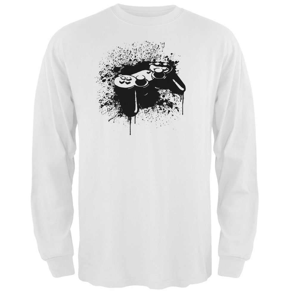 Game Controller White Adult Long Sleeve T-Shirt – Old Glory