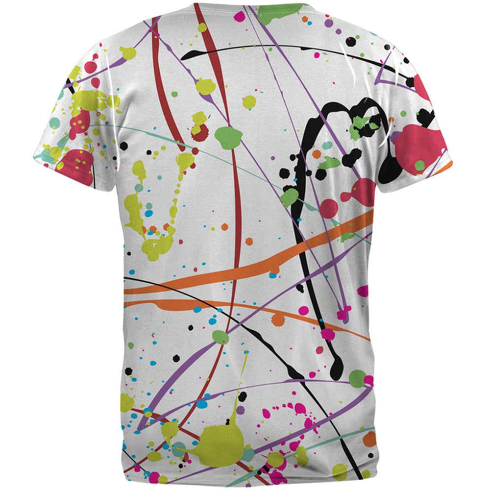 Splatter Paint White All Over Adult T-Shirt – Old Glory