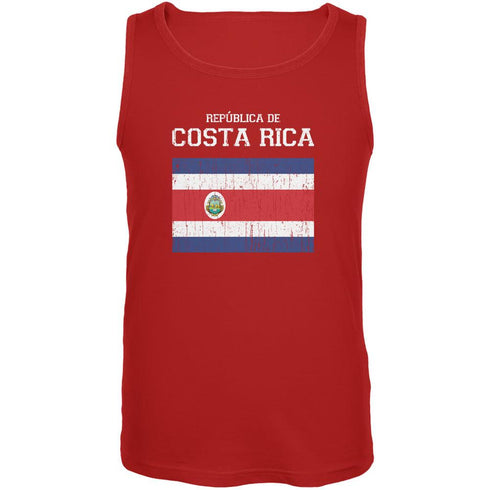 World Cup Distressed Flag Republica de Costa Rica Red Adult Tank Top ...