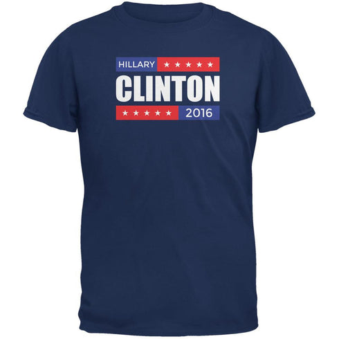 Election 2016 Hillary Clinton Stacked Metro Blue Adult T-Shirt – Old Glory