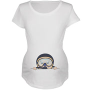 Summer Peeking Baby Scuba Diver White Maternity Soft T-Shirt – Old Glory