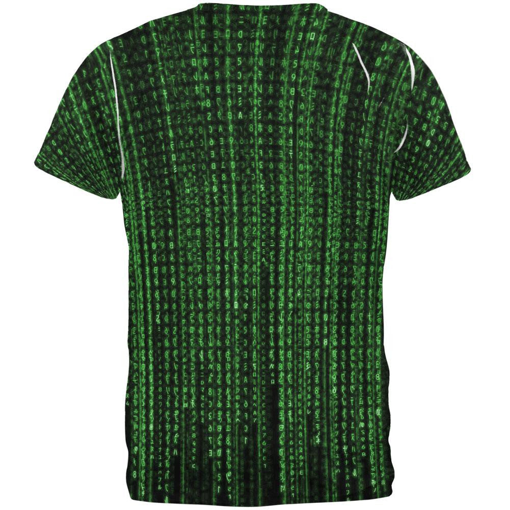 Falling Binary Code All Over Adult T-Shirt – Old Glory