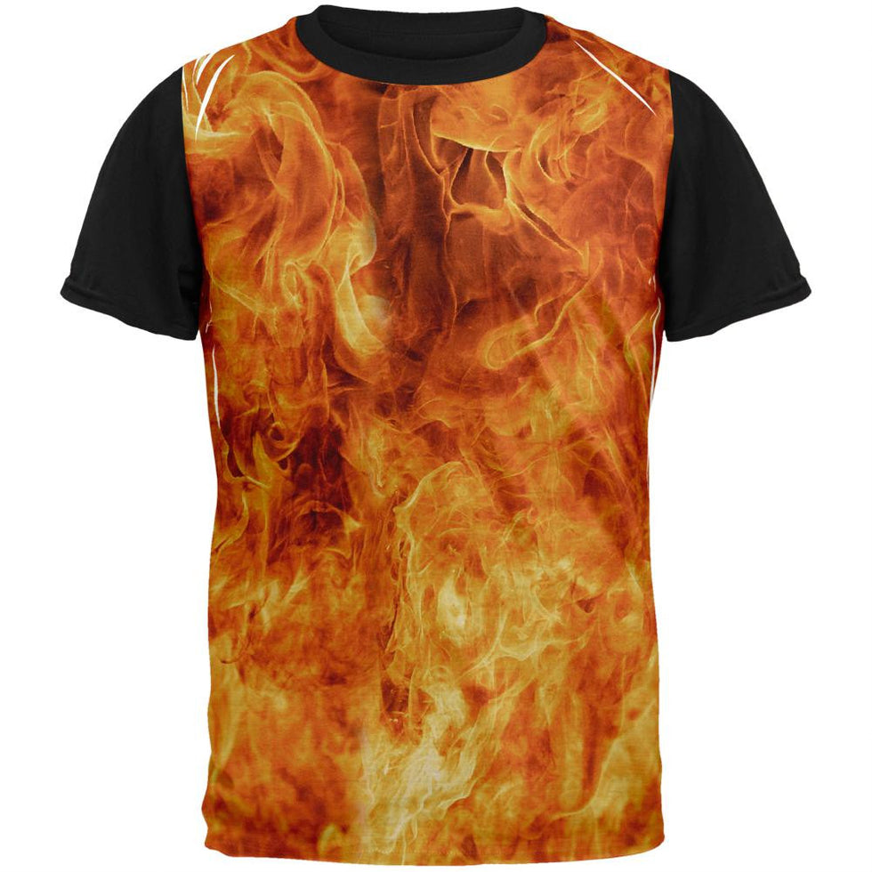 Flames Adult Black Back T-Shirt – Old Glory