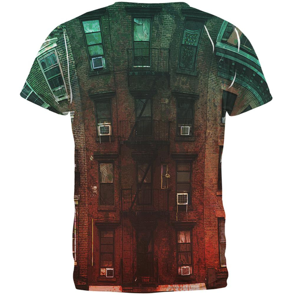 Urban Brick Building All Over Adult T-Shirt – Old Glory