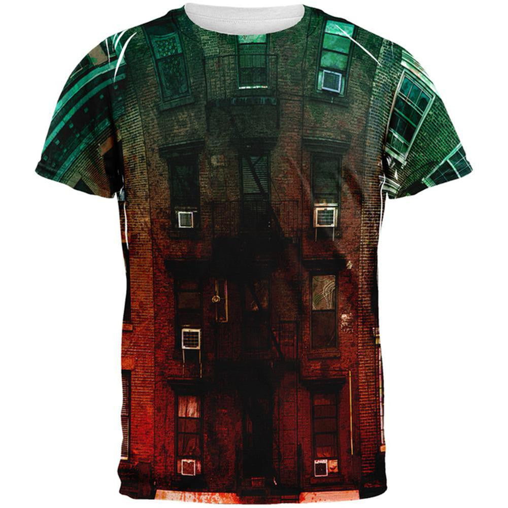 Urban Brick Building All Over Adult T-Shirt – Old Glory
