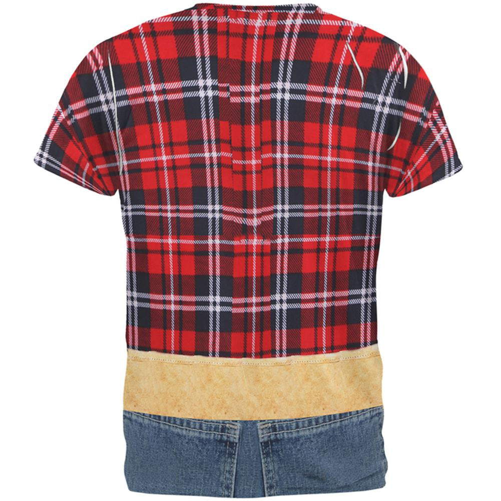Halloween Flannel Handy Man Costume All Over Adult T-Shirt – Old Glory