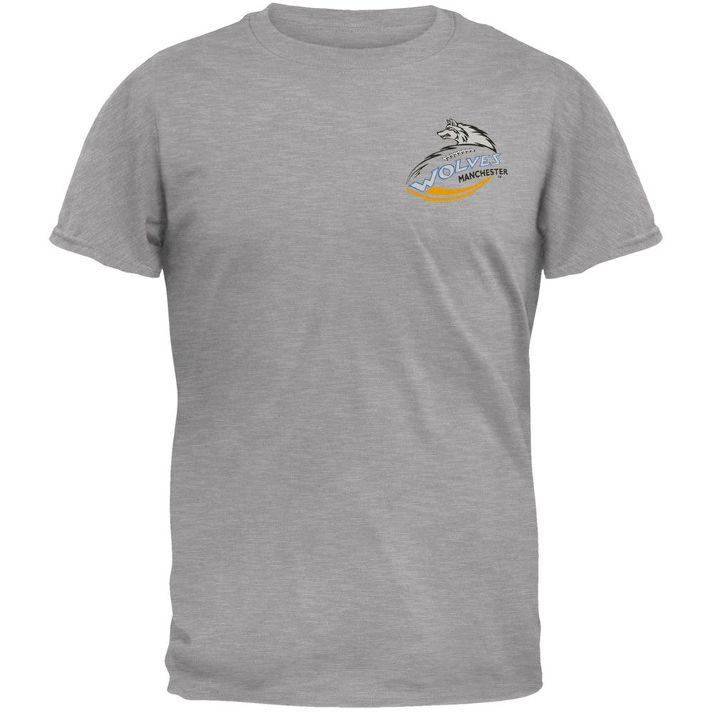 Manchester Wolves - Crest Logo Grey Adult T-Shirt – Old Glory