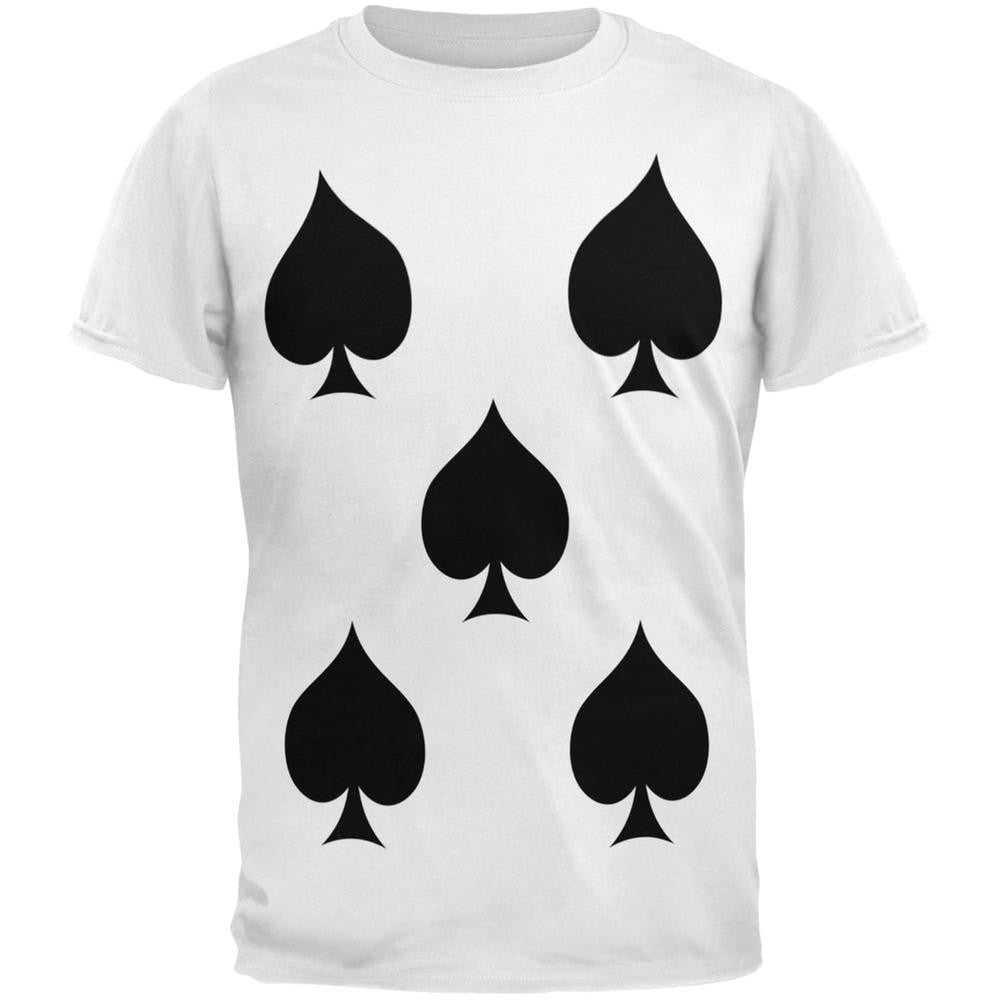 Halloween Five of Spades Card Soldier Costume All Over Adult T-Shirt ...