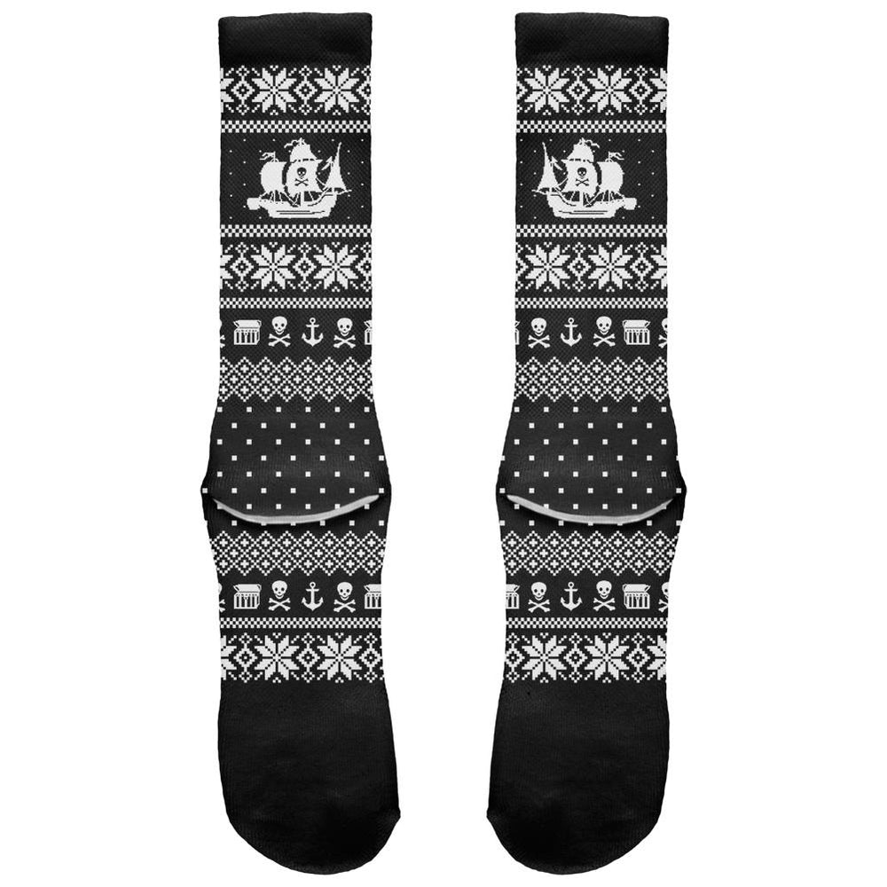 Pirate Ship Ugly Christmas Sweater All Over Crew Socks – Old Glory