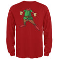 Christmas Happy Elf Red Adult Long Sleeve T-Shirt – Old Glory