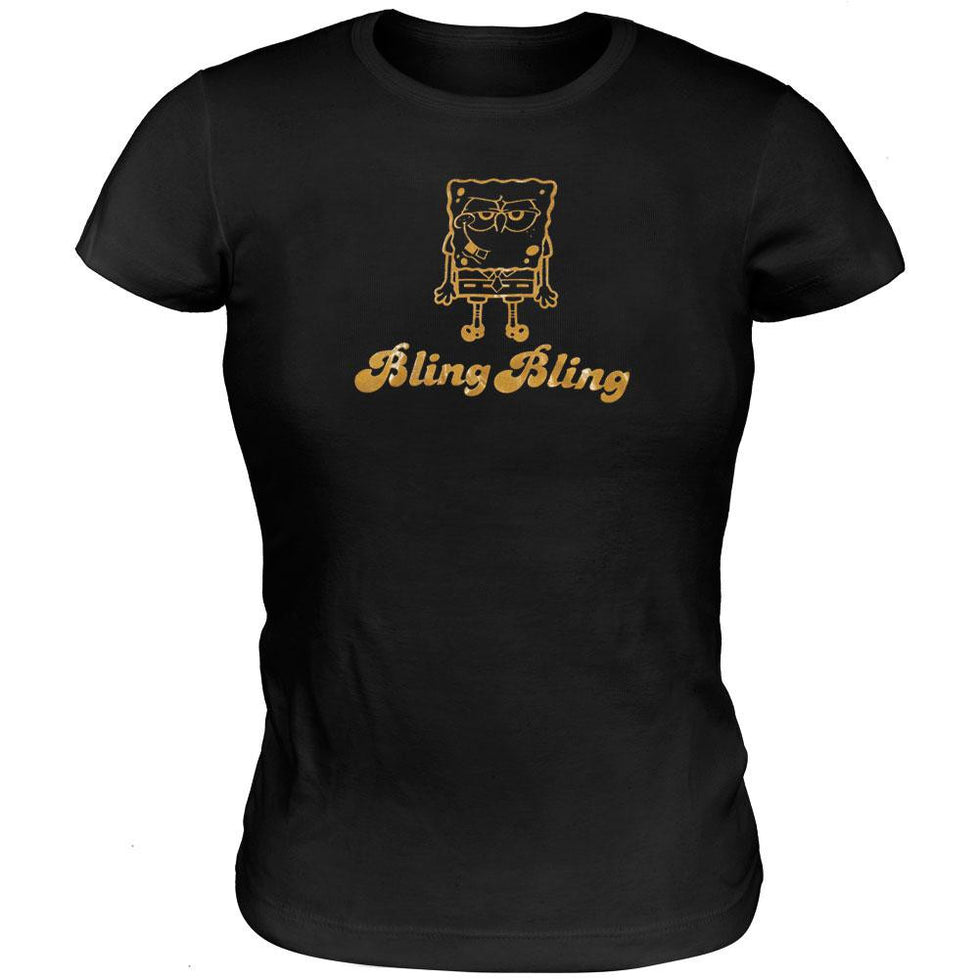 Spongebob - Bling Bling Juniors Babydoll T-Shirt – Old Glory