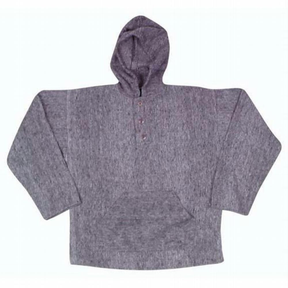 Earth Ragz - Hooded Button Neck Grey Pullover Jacket – Old Glory