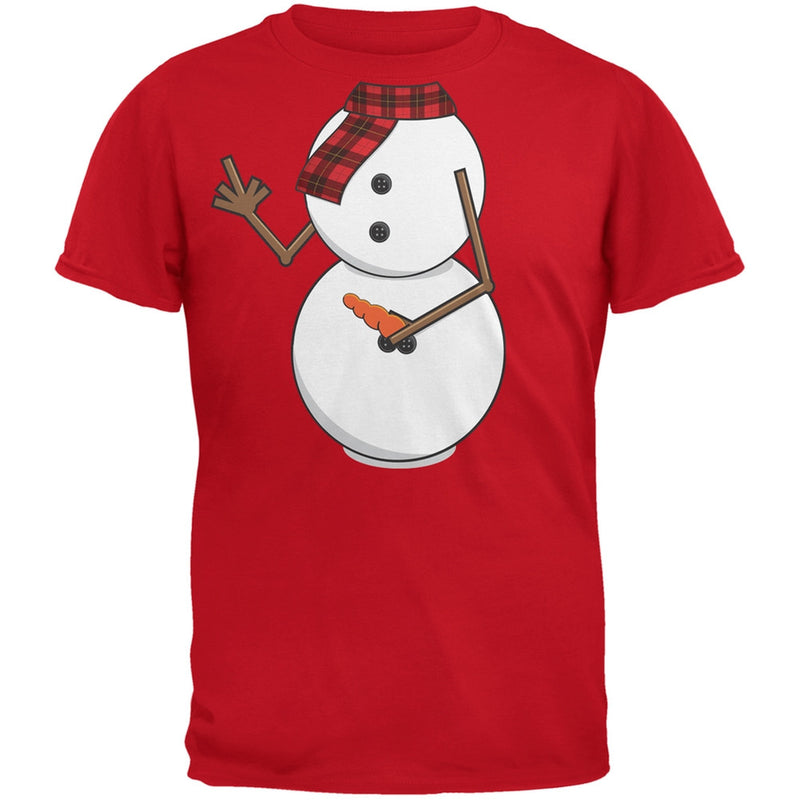 Middle Finger Snowman Body Costume Red Adult T-Shirt – Old Glory
